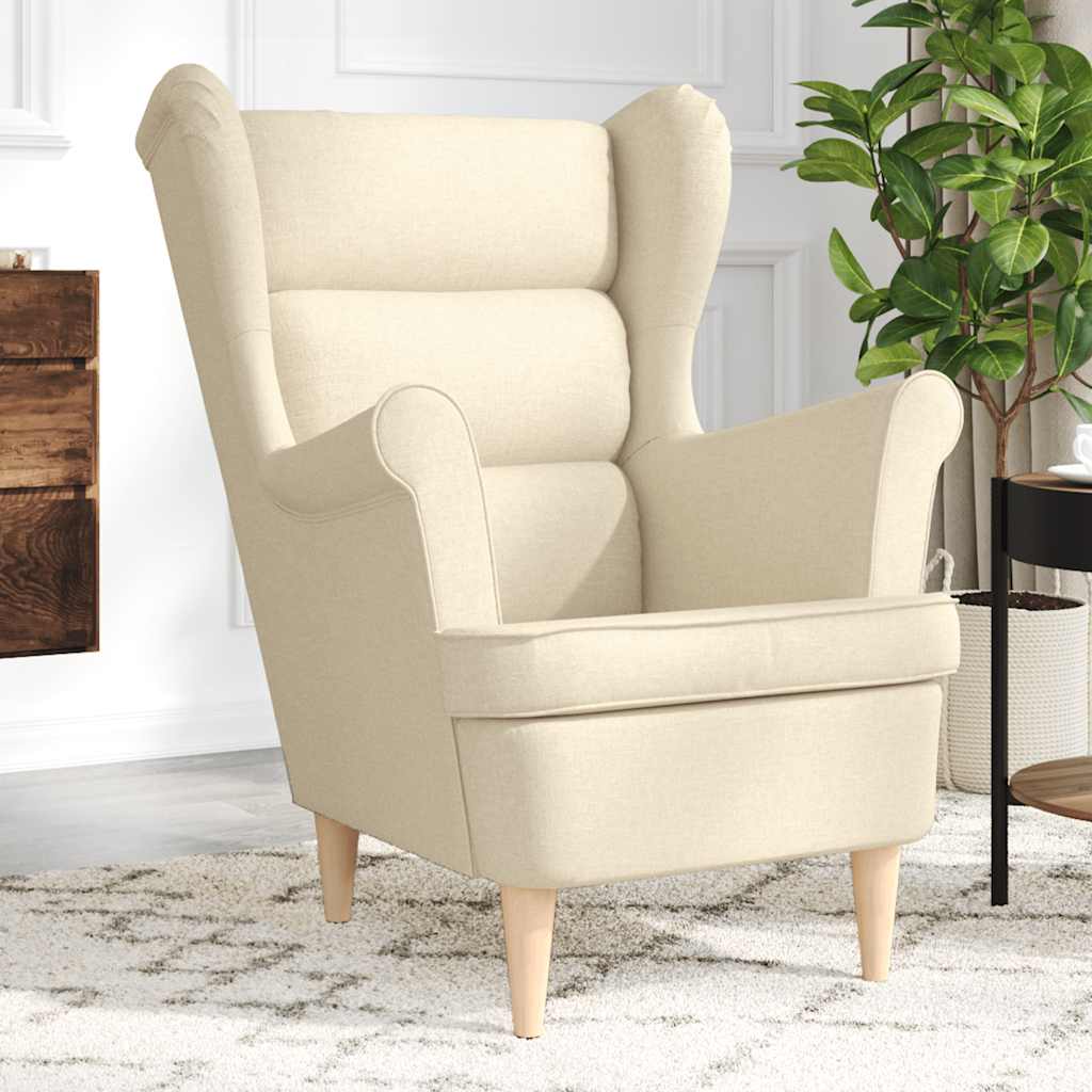 Fauteuil crème 74x84x100 cm tissu vidaXL | Leroy Merlin