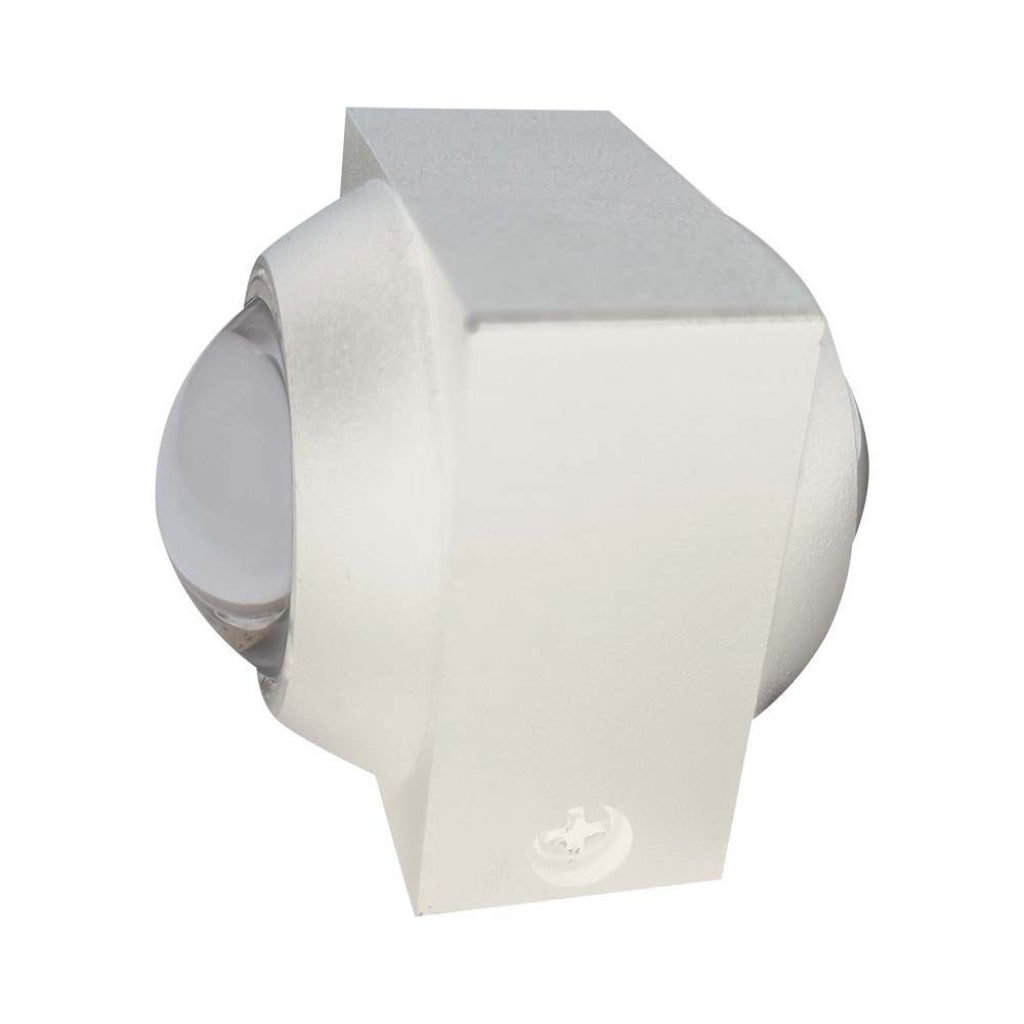 Applique Murale LED 2W Double Faisceau Lumineux Corps Blanc 3000K IP54 ...
