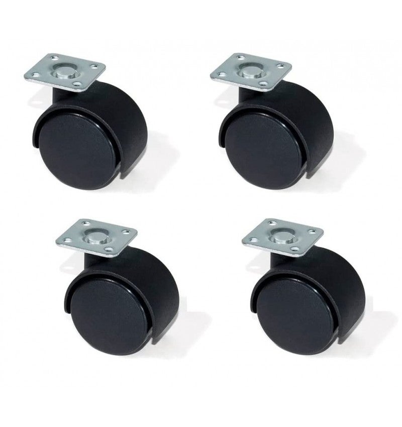 Ruedas para Muebles, Kit de 4 Ruedas giratorias gemelas Negras con ...