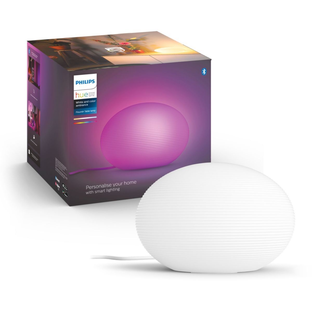 Philips Hue White and Color Ambiance Flourish, Lampada da Tavolo Smart ...
