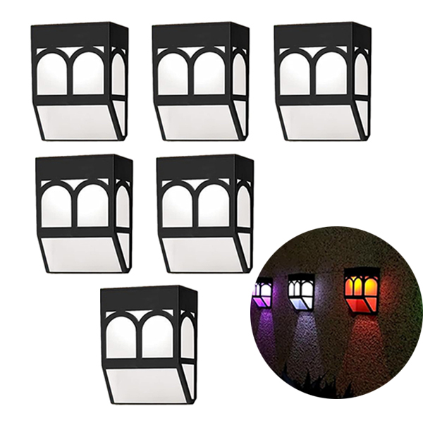 Lumière solaire extérieure de pont de 6 pièces, lumière solaire de clôture de LED applique ...