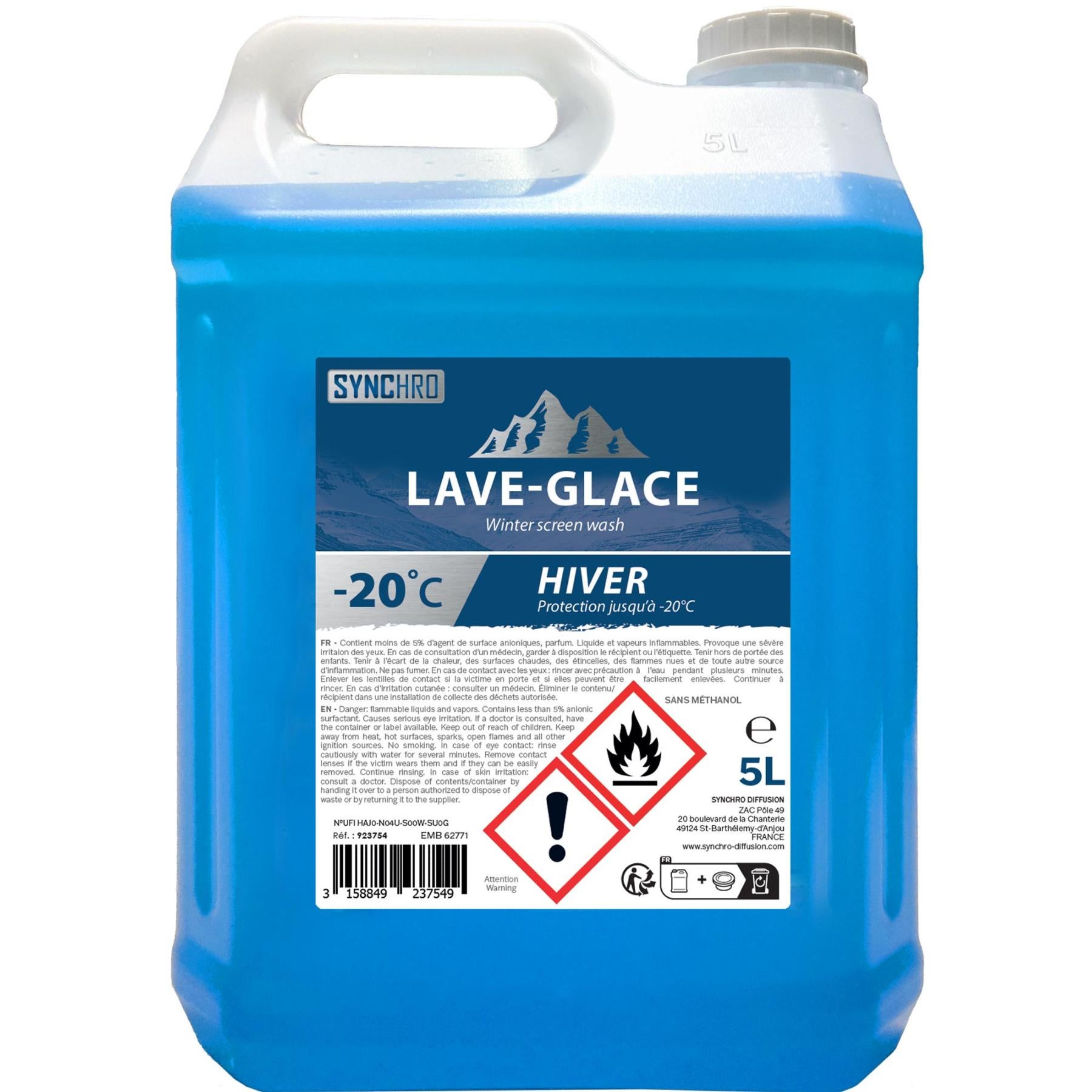 LIQUIDE LAVE-GLACE ÉTÉ/HIVER -20 DEGRÉS SANS METHANOL 5L | Leroy Merlin