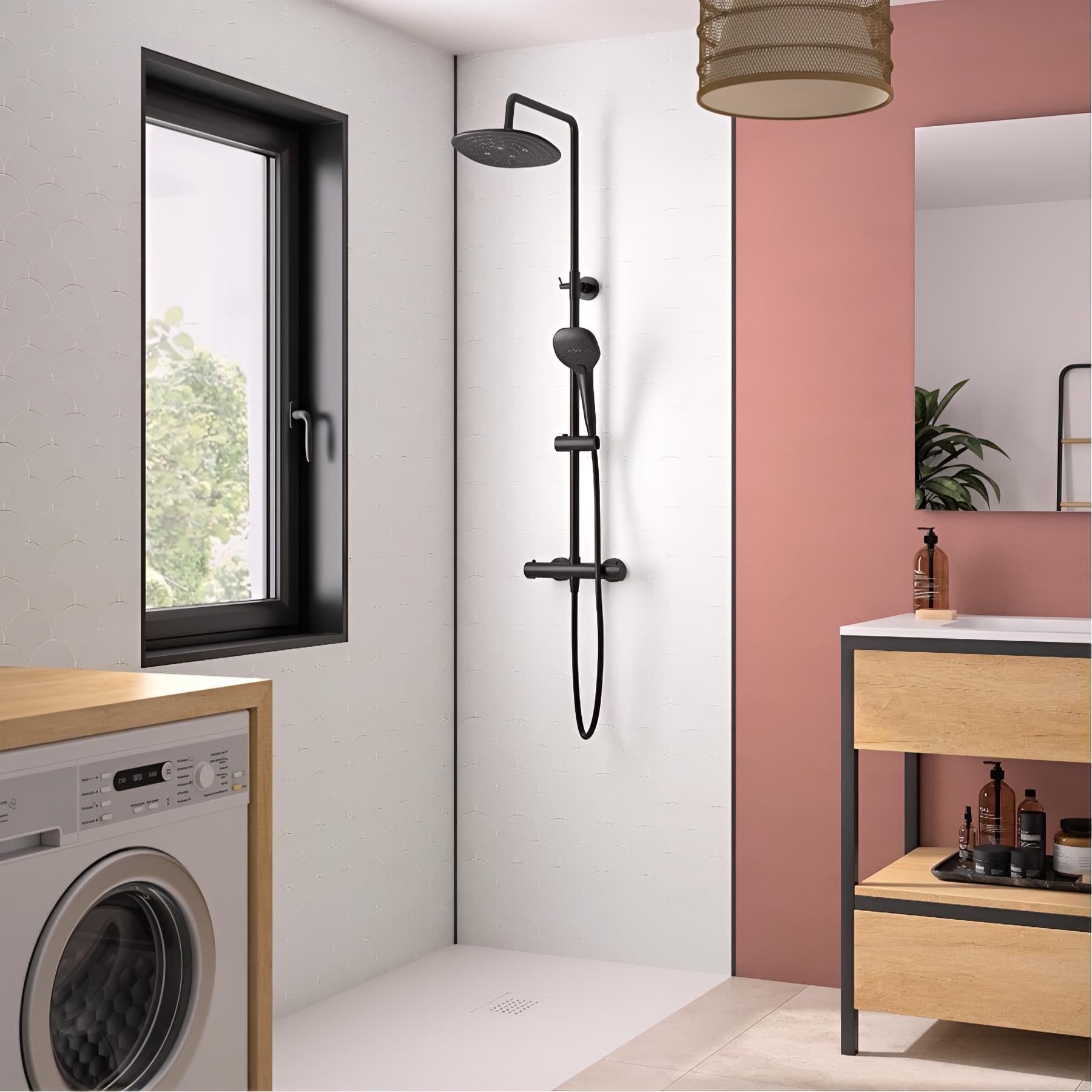 Panel de pared para baño Kinéwall Diseño 3 mm 125x250 escala beige ...