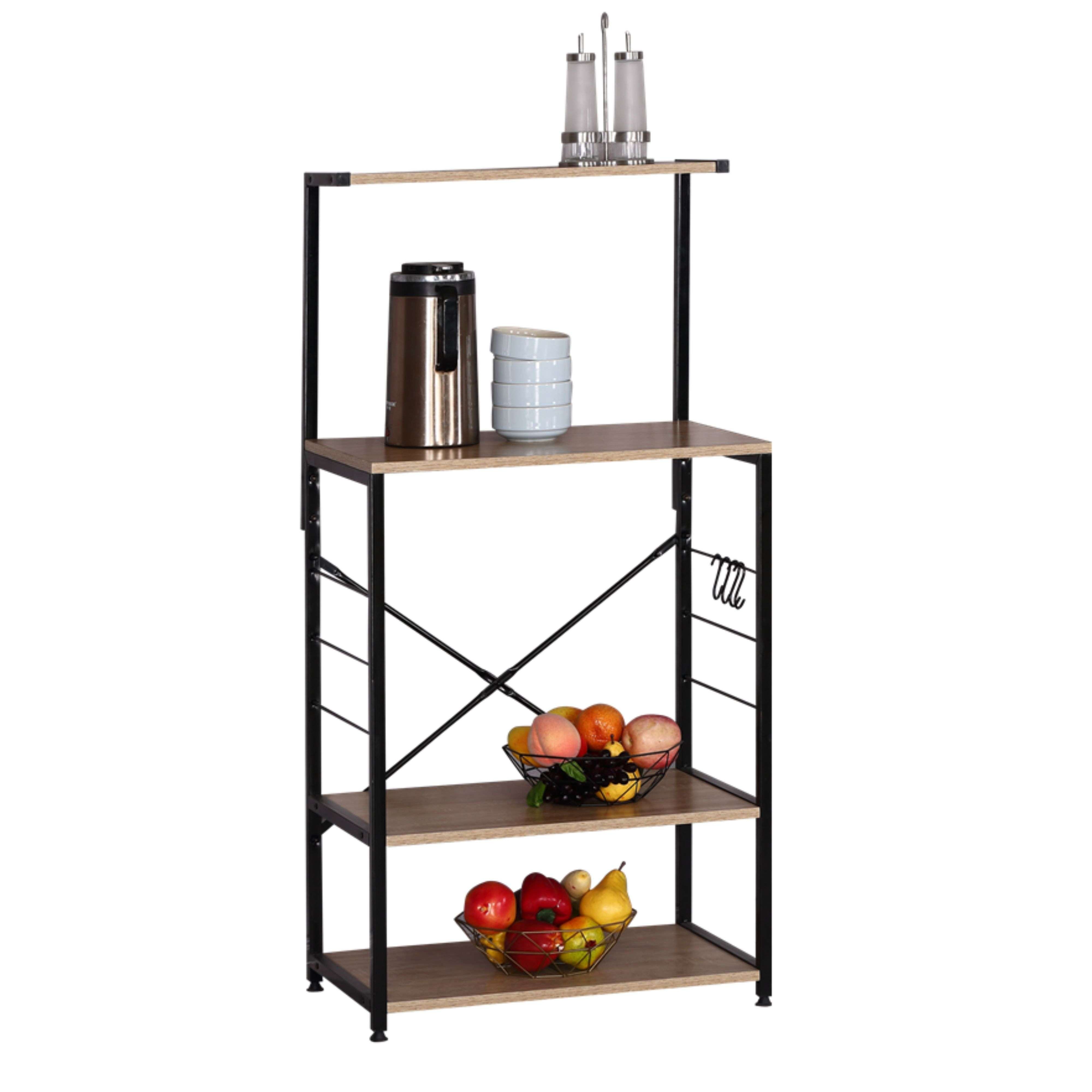 Meuble d'appoint de cuisine à 4 tablettes en chêne Cambrian et mélaminé ...