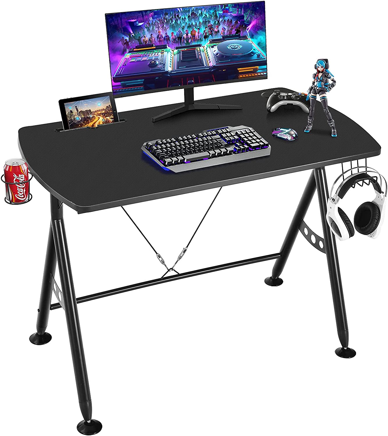 Bureau gamer pour e-sports table pour ordinateur/pc avec porte-gobelet ...