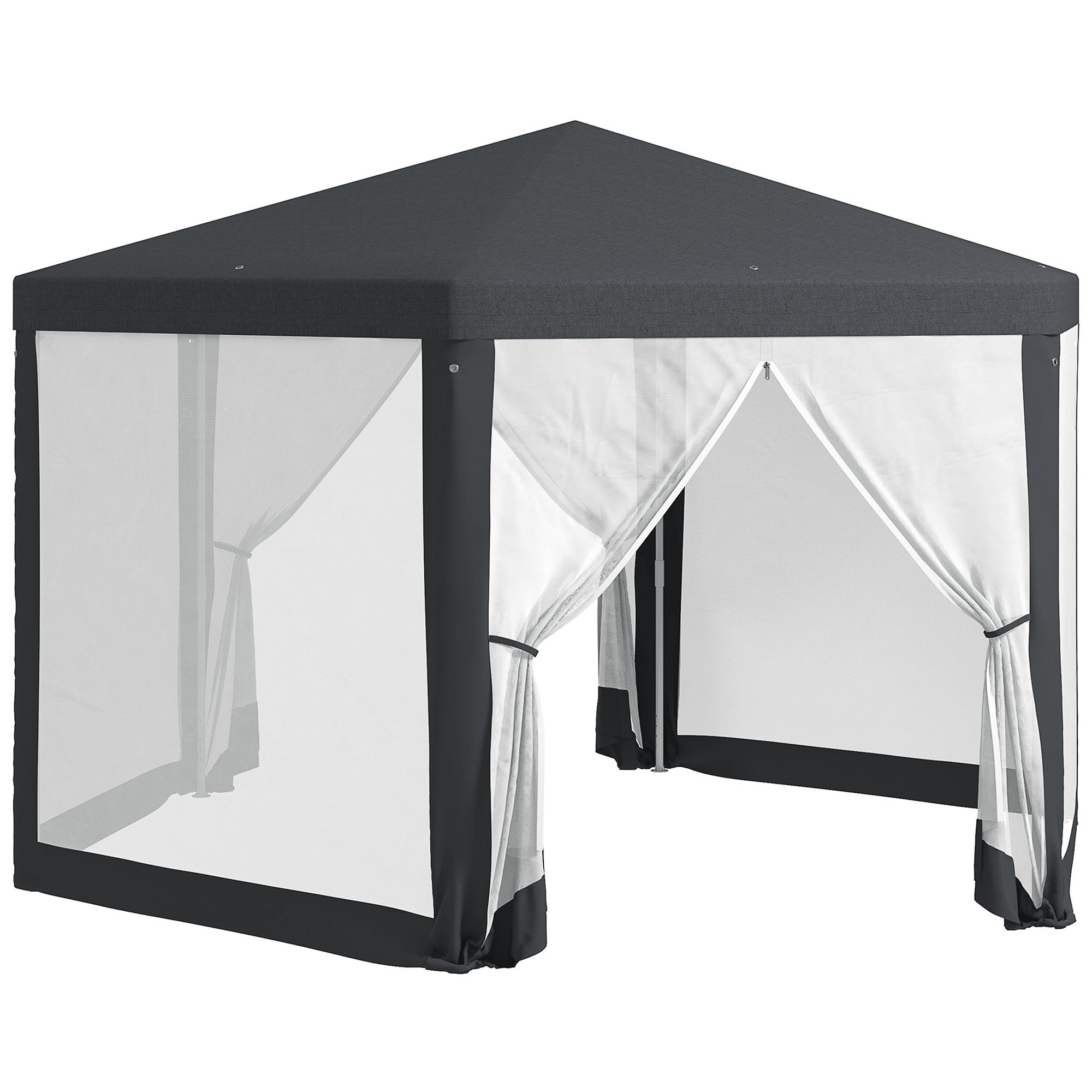Kiosque jardin hexagonal double entrée métal polyester 3,94x3,94x2,5 m ...