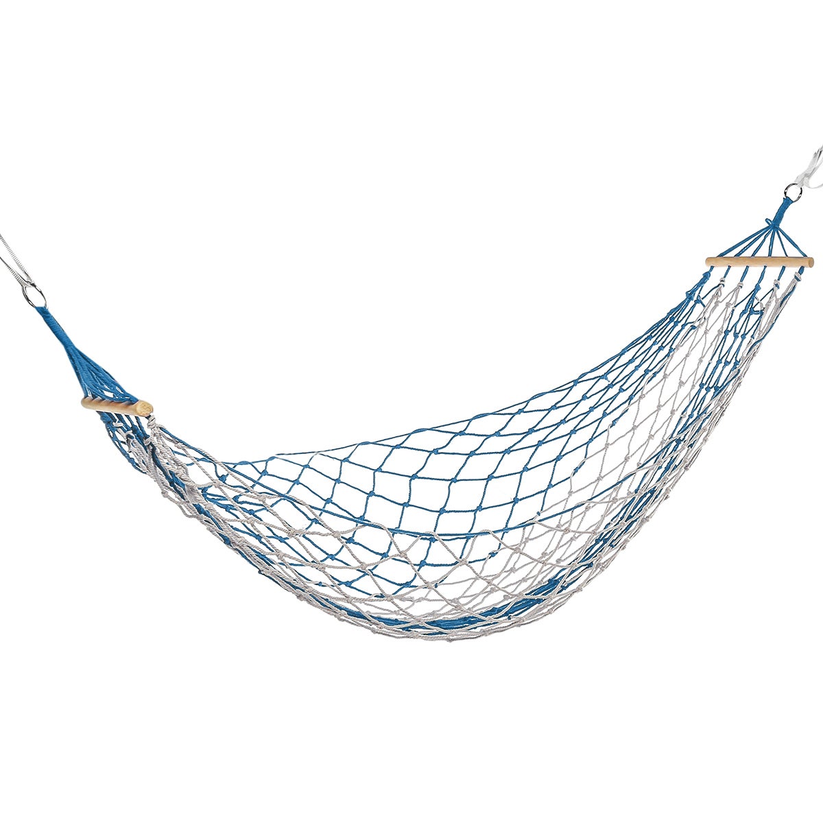 Hamac suspendu tissu L.270 x l.30 cm bleu + blanc | Leroy Merlin