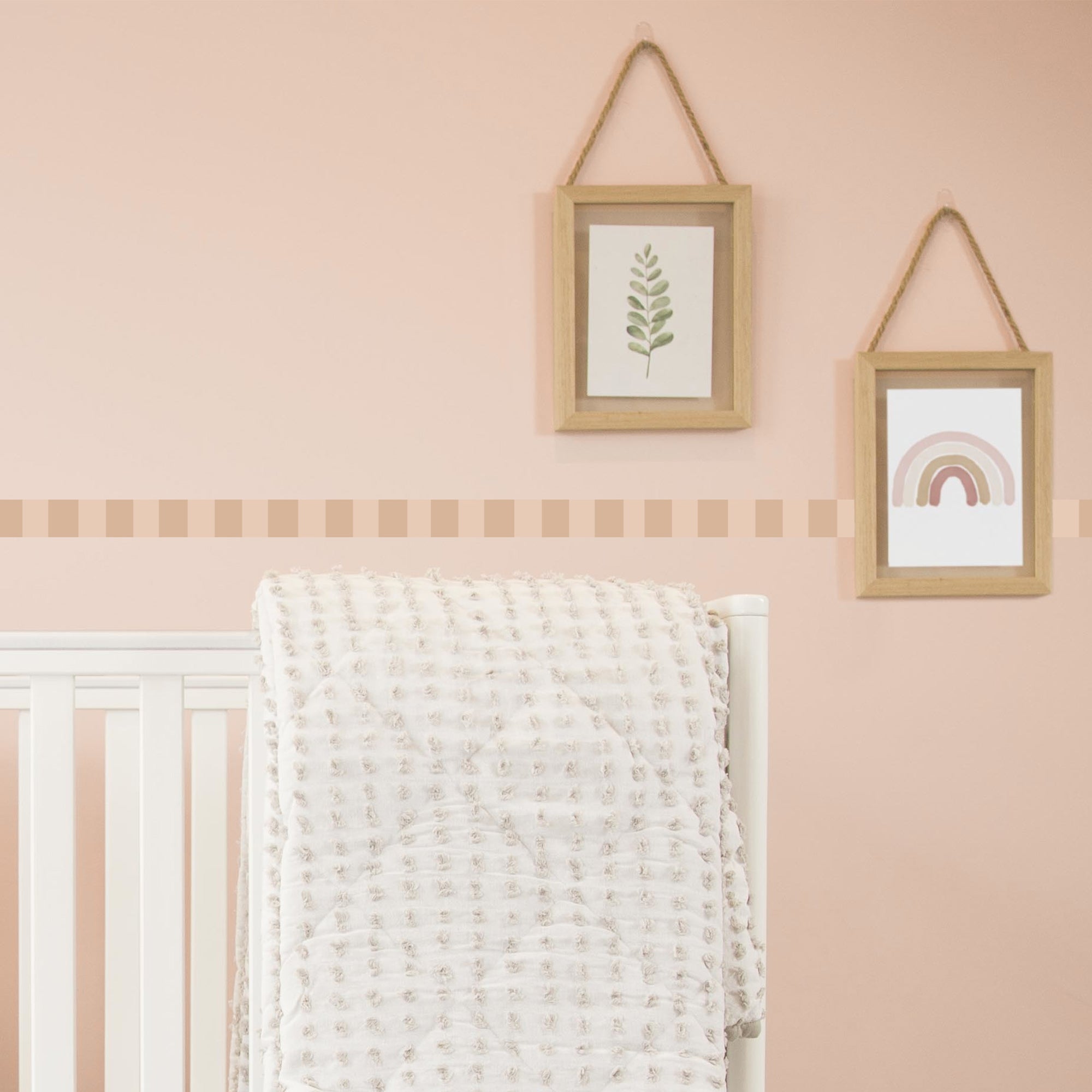 Frise décorative adhésive, rayures verticales larges, beige, motif ...