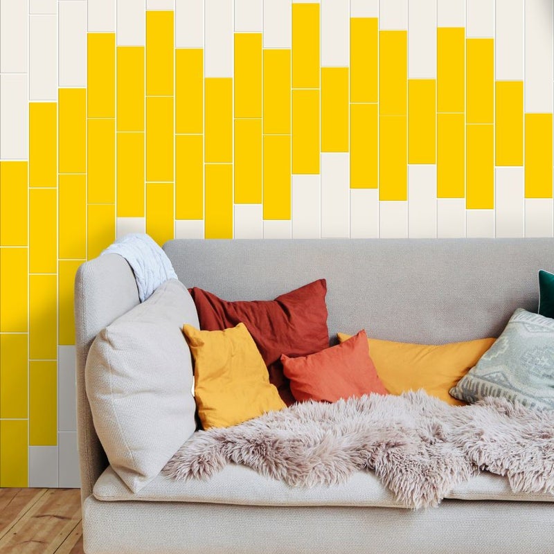 Carrelage Mur Mat CERAGNI LISSE Jaune 221 | M10x30 (carton avec 40 ...