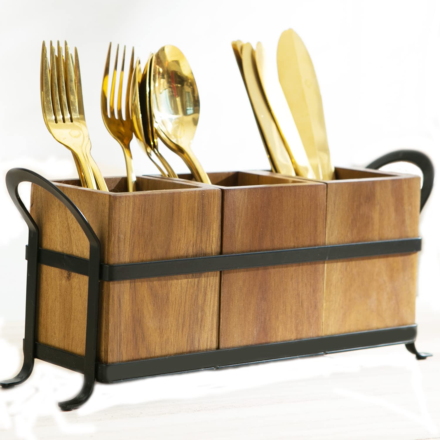 Étagère de rangement, 3-case, bois, métal, cuisine, plan de travail ...