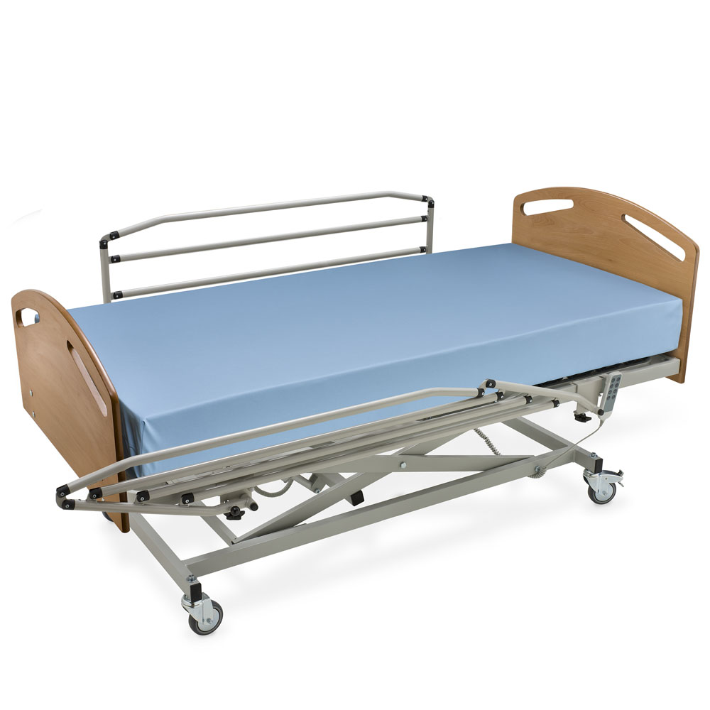 Pack cama hospital con carro elevador, barandillas plegables, Cabecero ...