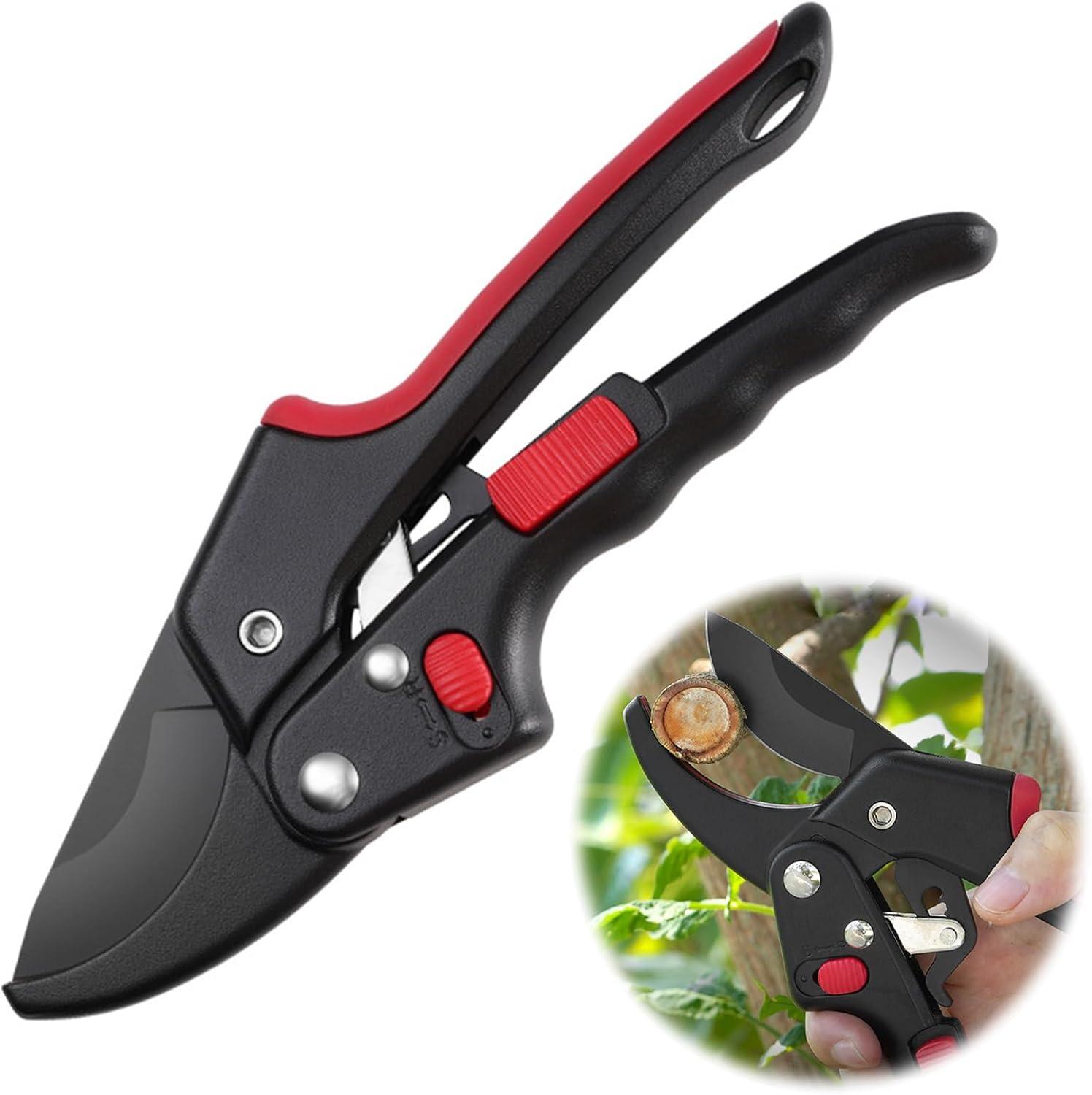 Sécateur à Cliquet, Lame SK5 Teflon, Coupe Précise et Ergonomique ...
