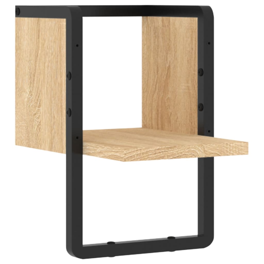 Estante de pared，Estante flotante，Repisa de pared con barra roble ...
