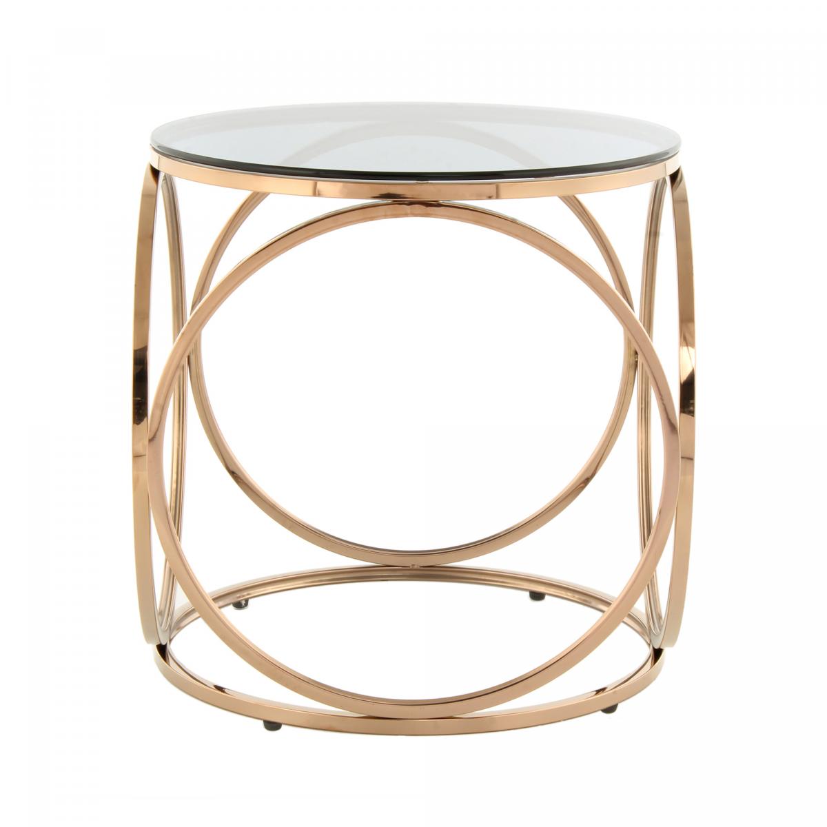 Table basse fait main en acier inoxydable ERU 50x50 gris et or rose ...