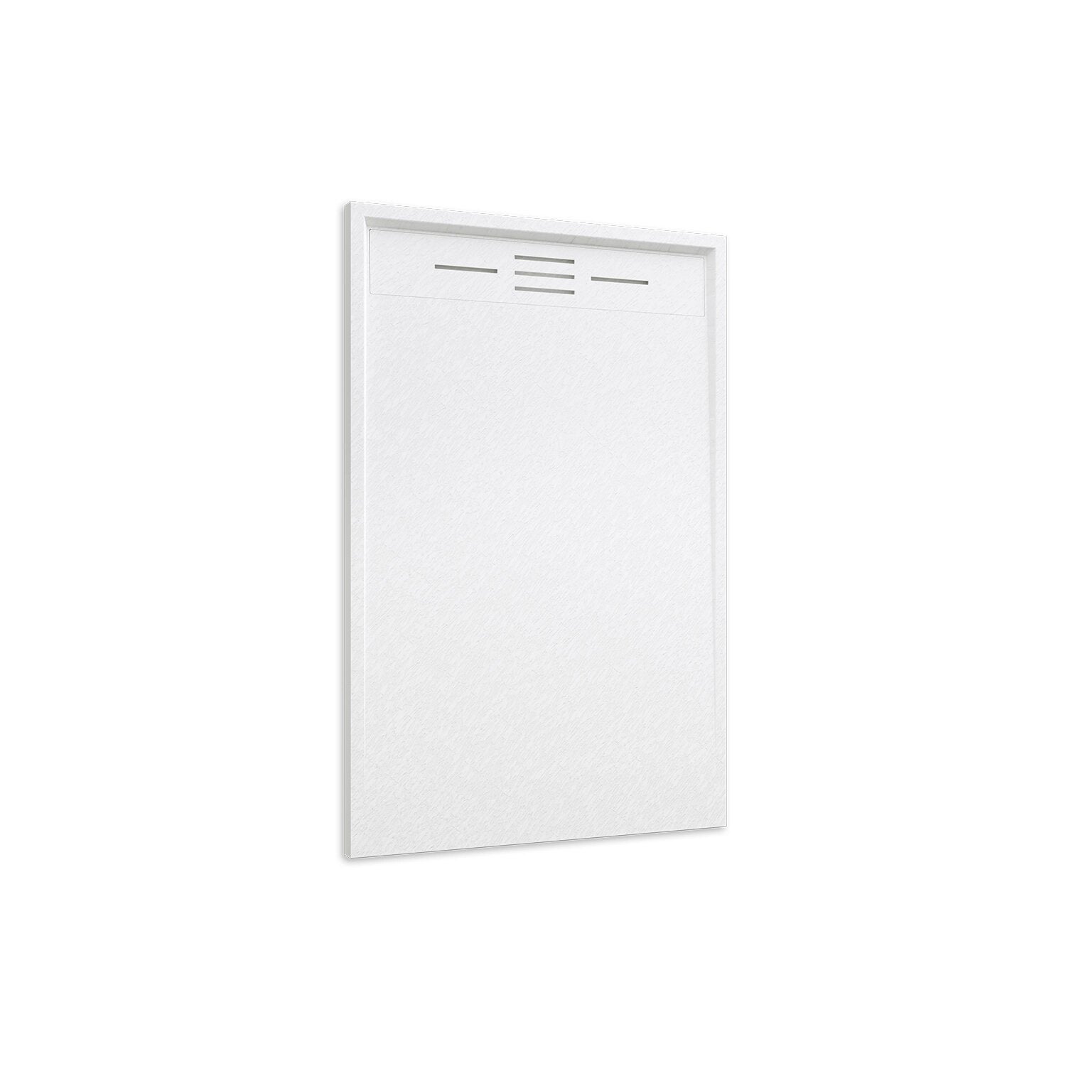 Plato de ducha 70x100 efecto piedra color blanco | Spanios | Leroy Merlin