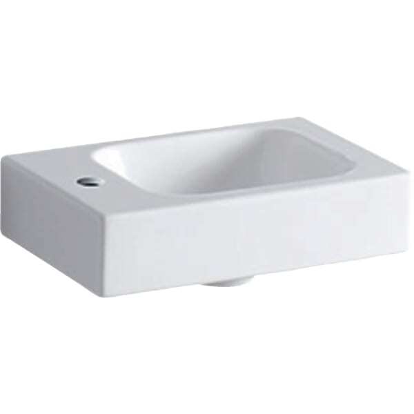 Geberit iCon lave-mains 38x28cm, blanc, avec trou pour robinetterie à ...