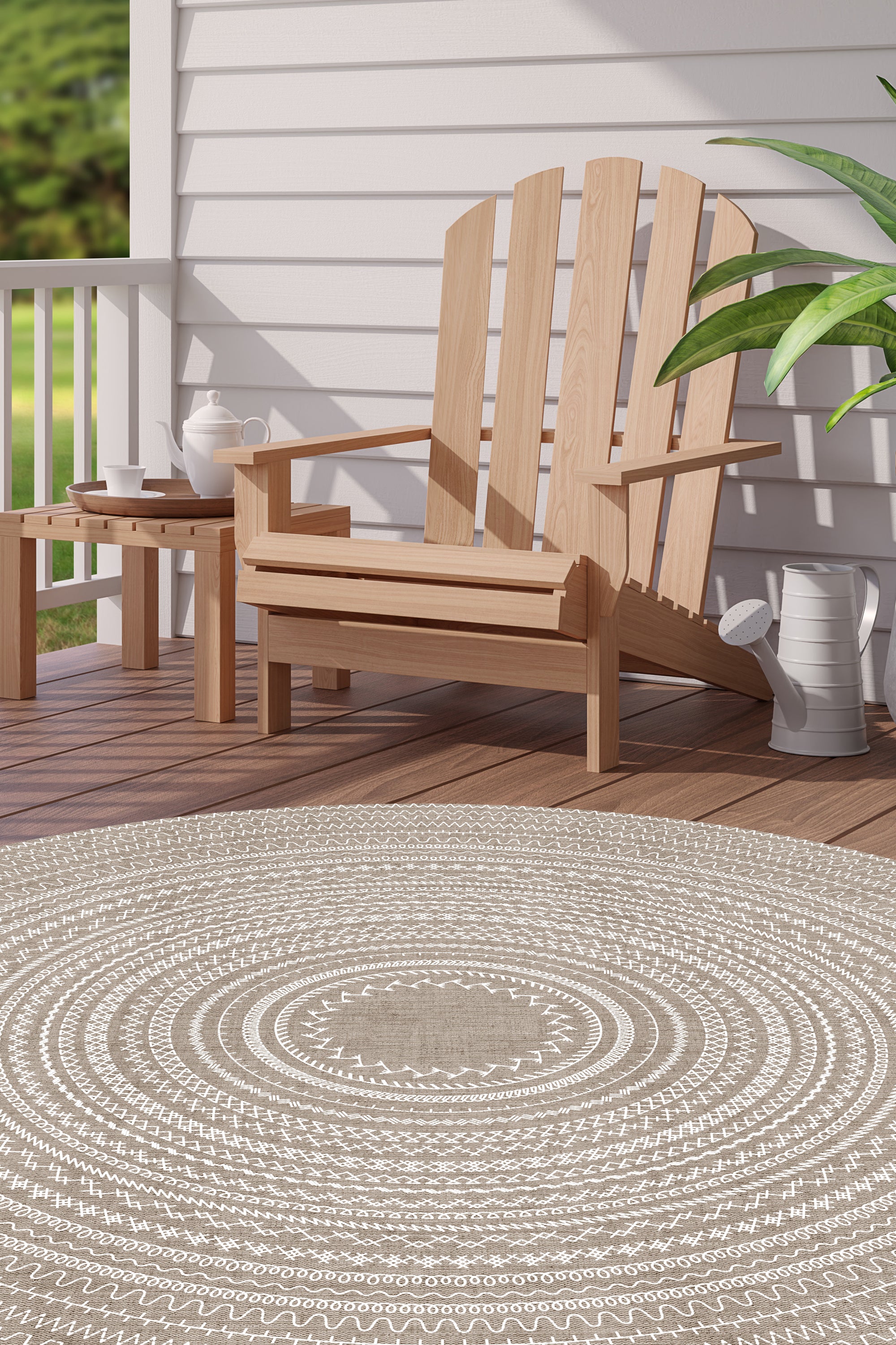 Tapis PVC intérieur/extérieur Kamal [Diam] 200 cm - PVC imprimé ...