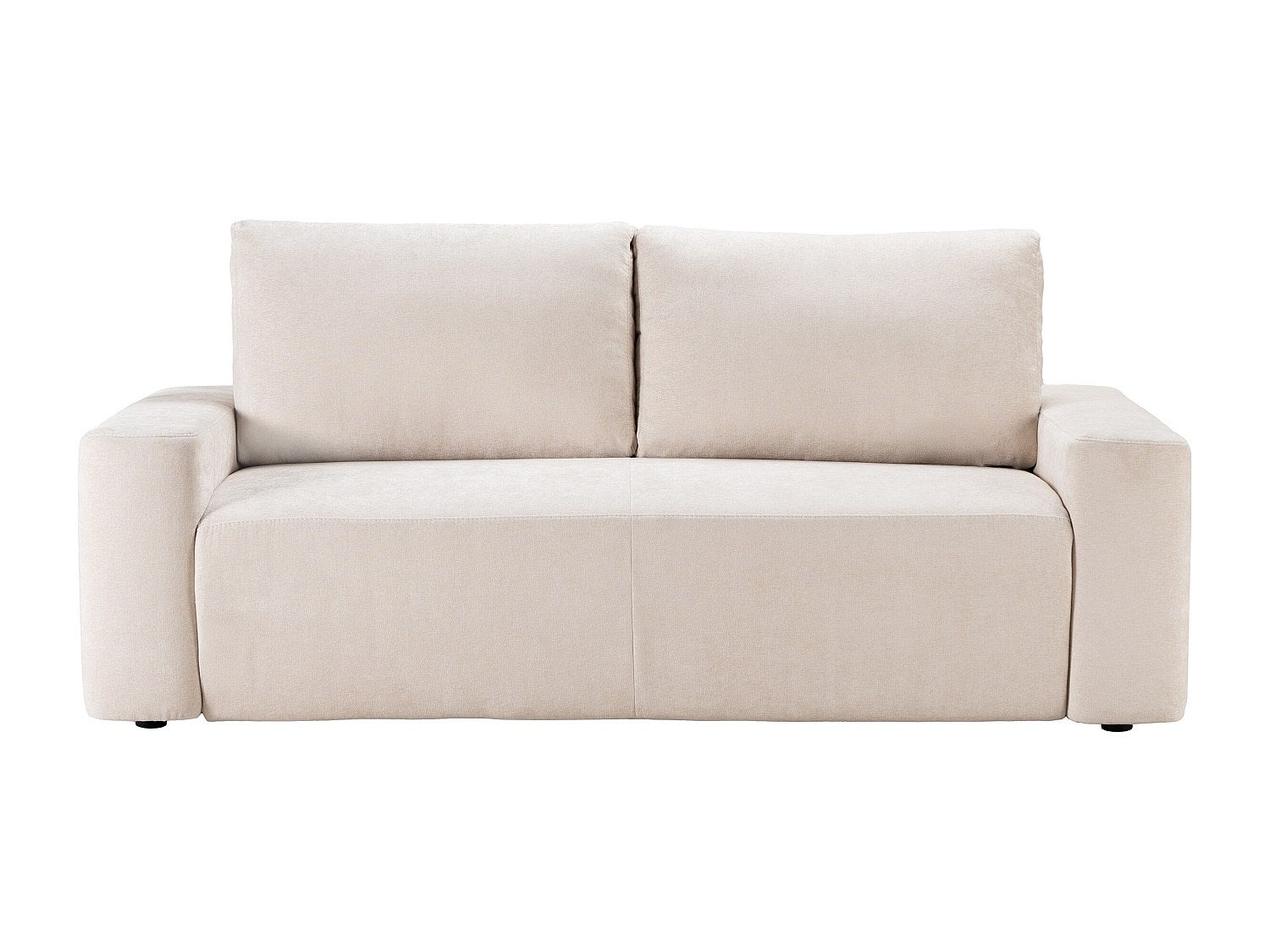 Canapé 3 places convertible express en tissu texturé beige - Couchage ...