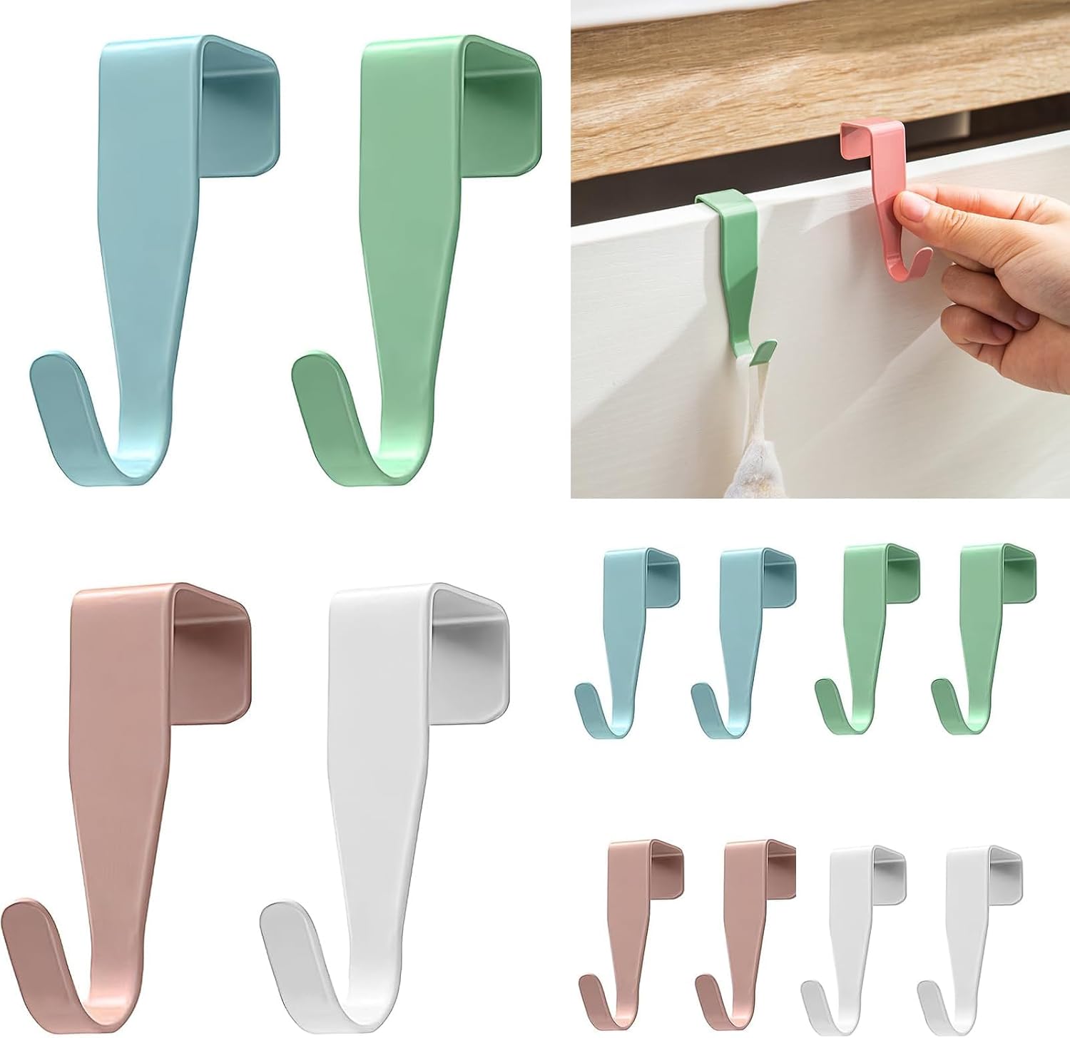 12 Ganci per Porta – Appendiabiti per Porte fino a 2 cm in Acciaio al ...