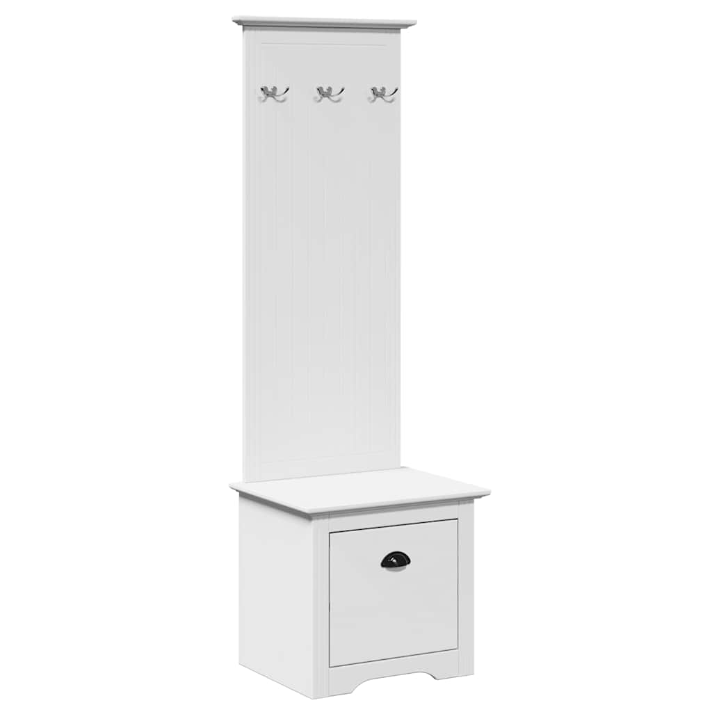Mobiletto da Ingresso con Ganci BODO Bianco 50x40x157 cm CFW20673 ...