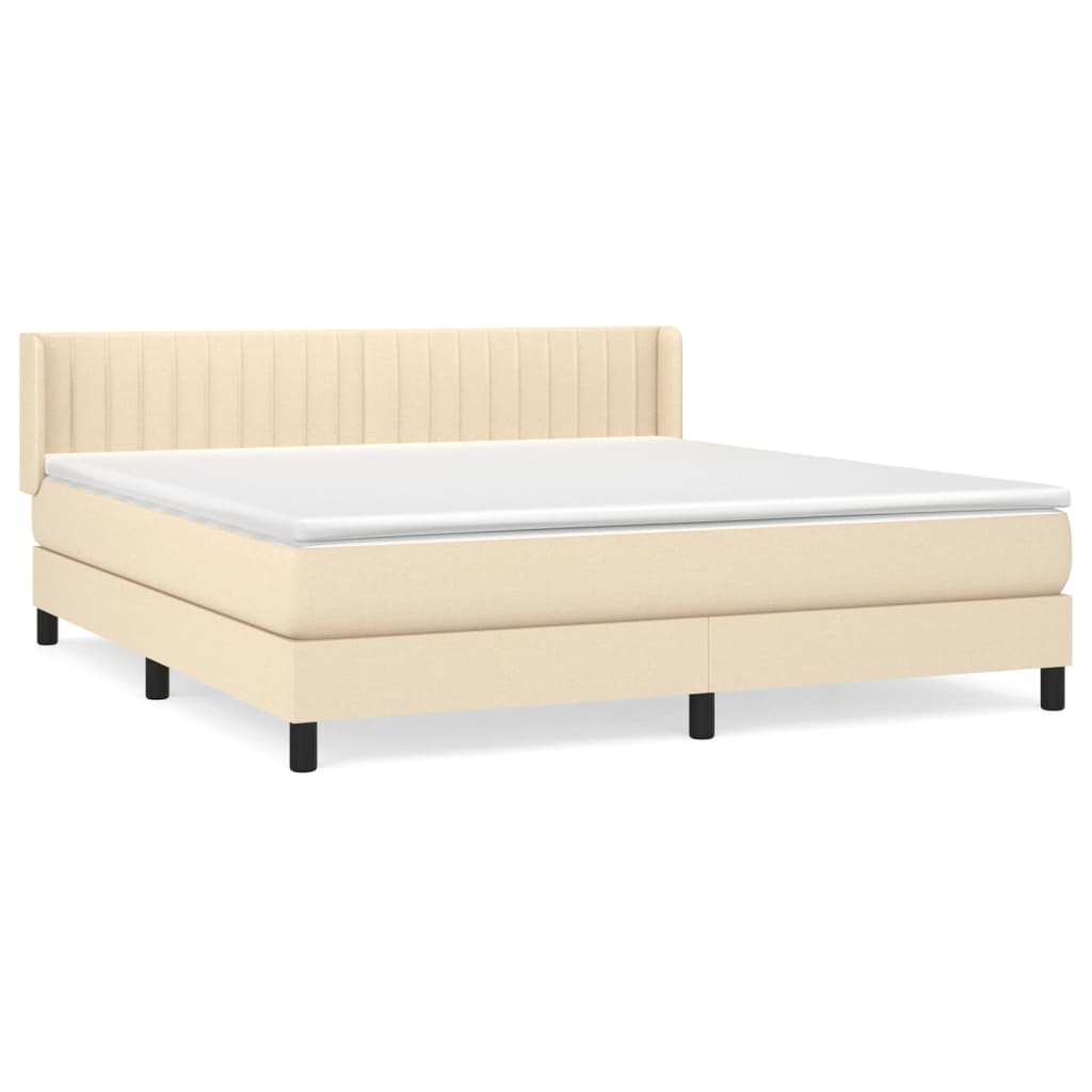 Cama box spring con colchón tela color crema 180x200 cm | Leroy Merlin