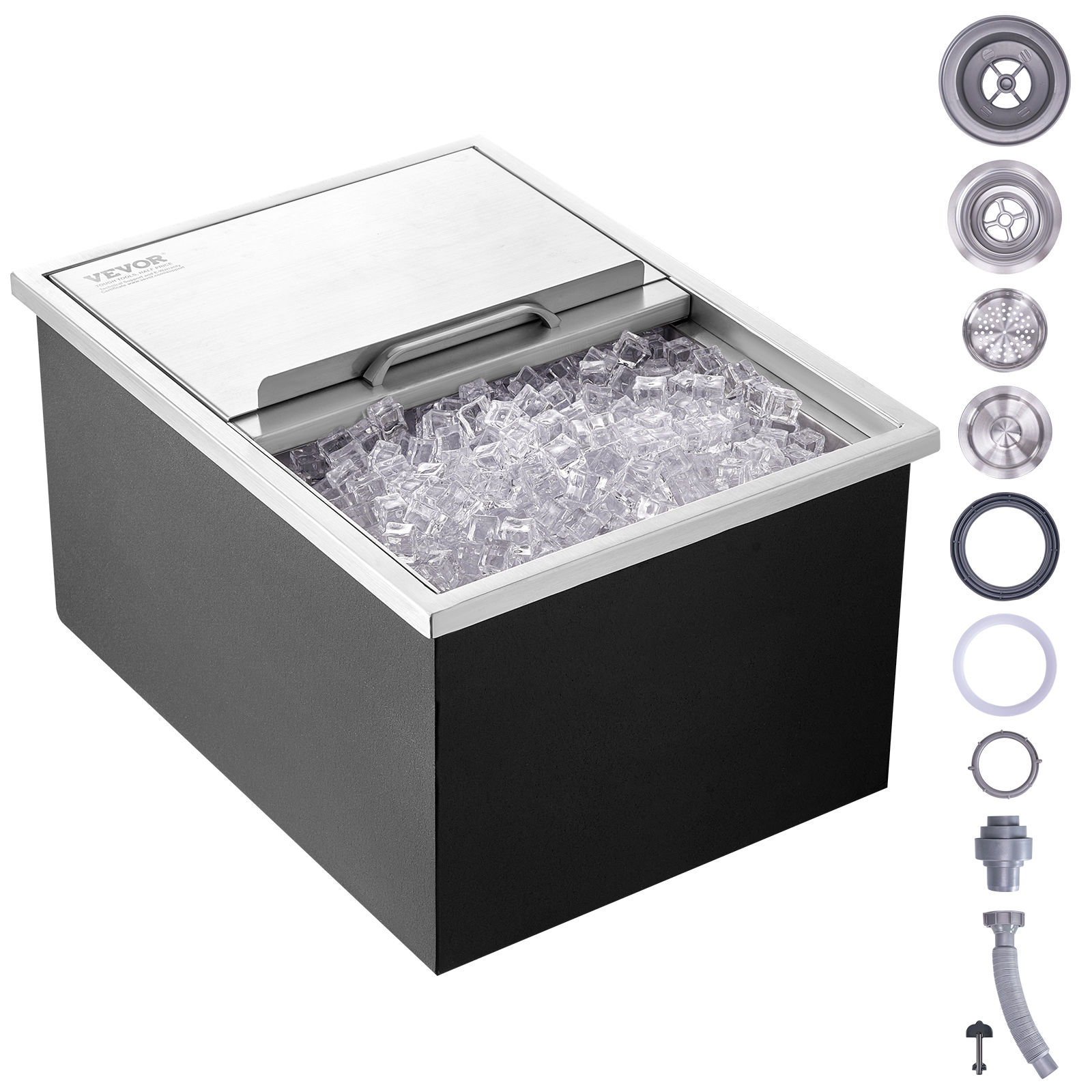 Bac à Glace Encastrable VEVOR 55,23 L 608x457x333mm Boîte Isotherme ...