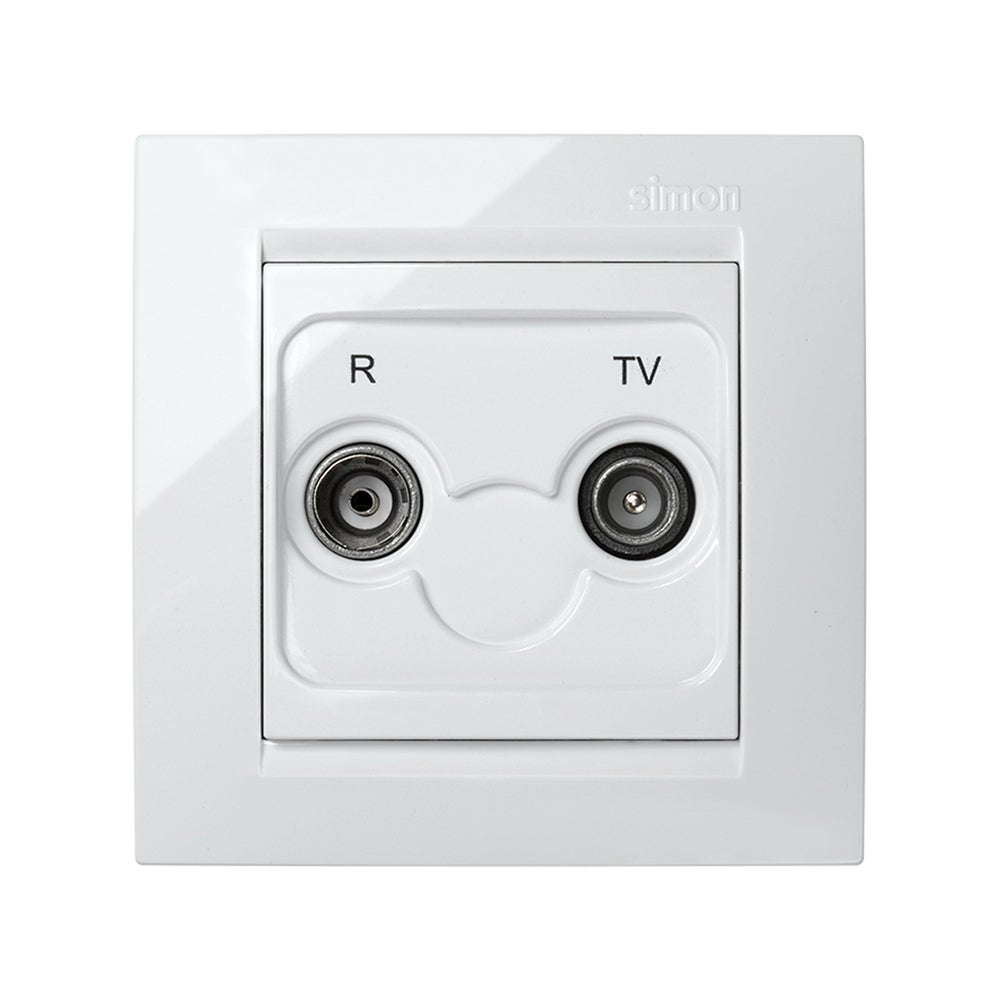 Toma R+TV Intermedia Blanco Simon 15 | Leroy Merlin