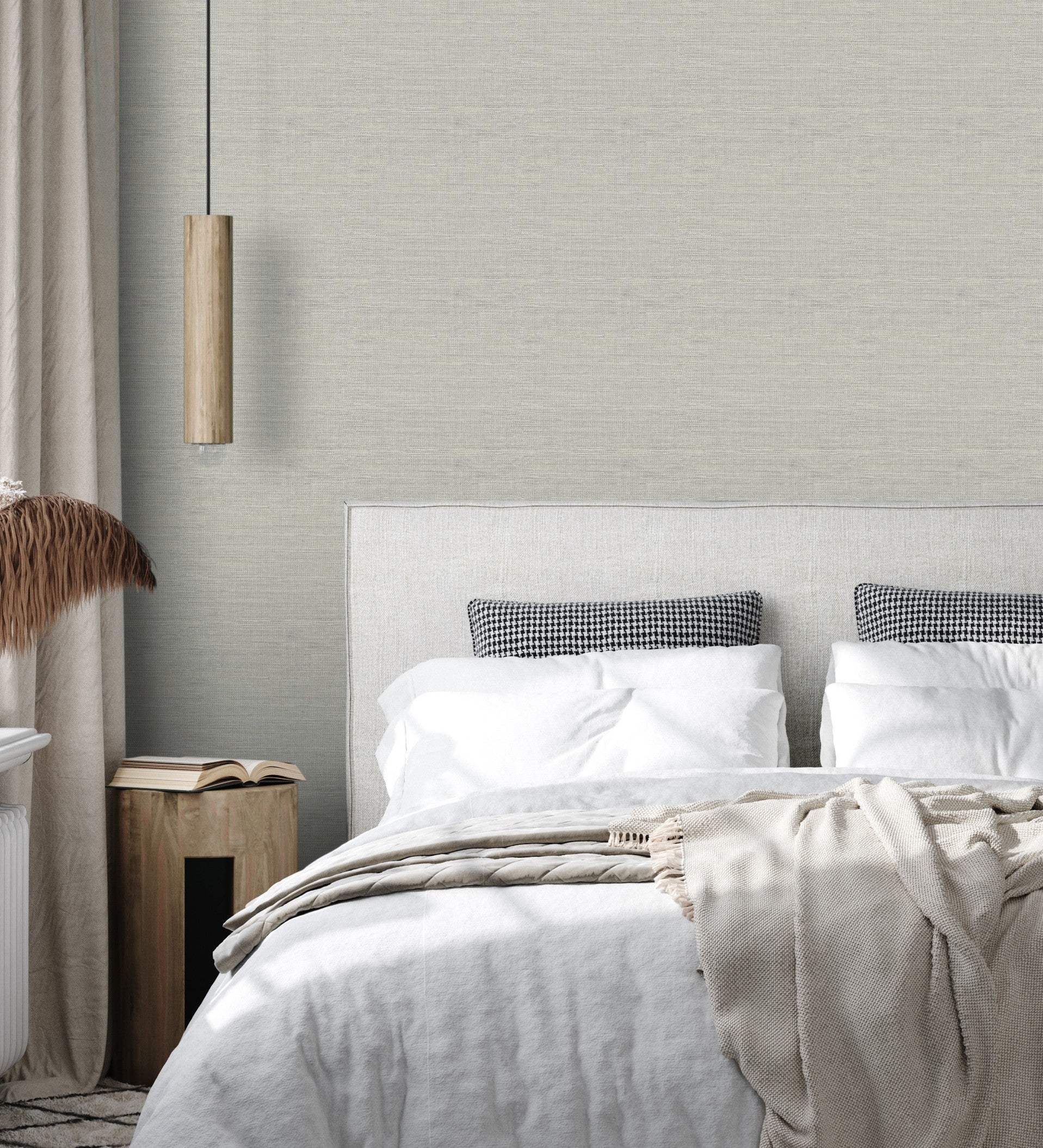 Papier peint vinyle effet fibre végétale texturé en relief - Graham ...