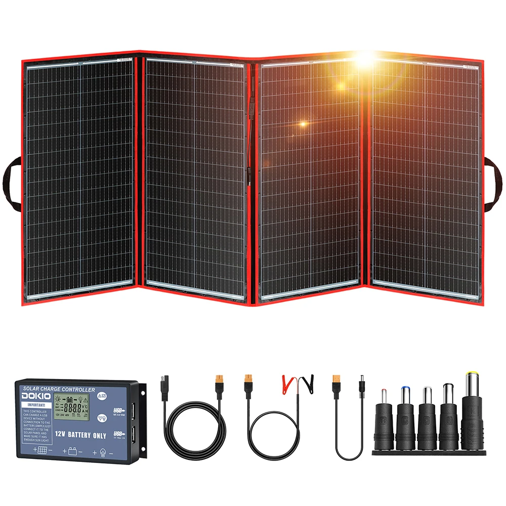 Panel solar plegable portátil con controlador de 12 V para cargar ...
