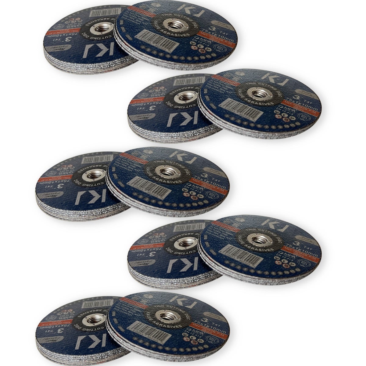 LOT DE 50 DISQUES FINS 75 X 1.0 X 10 mm A TRONCONNER POUR MEULEUSES ...