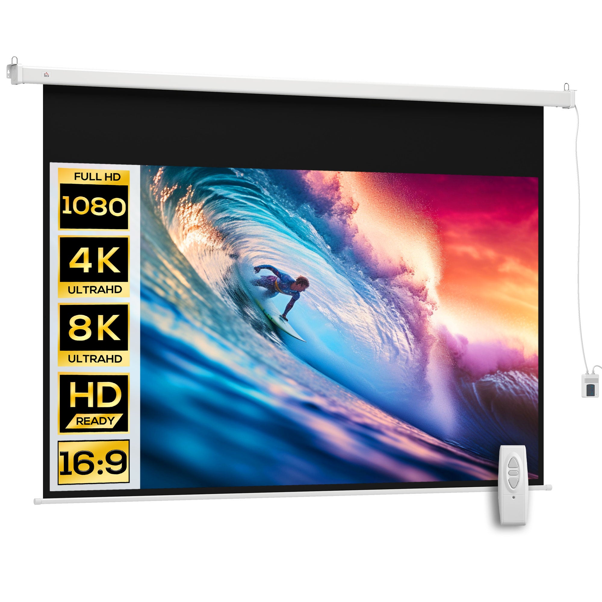 Écran vidéoprojecteur 100 Pouces, 16:9 4K HD écran de projection ...