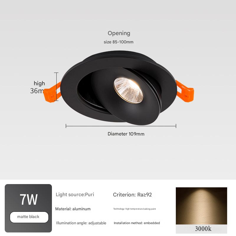 Spot encastré LED, ultra-fin, orientable à 360°, éclairage COB sans fil ...