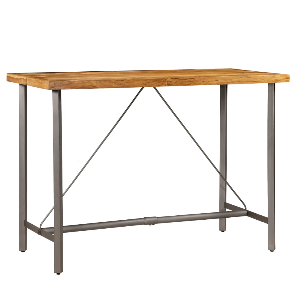 Table haute mange-debout en teck massif recyclé 150x70x106 cm | Leroy ...