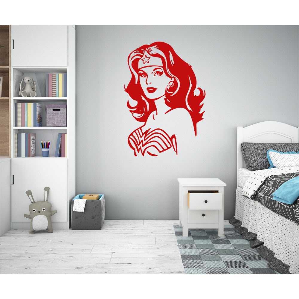 WONDER WOMAN - Sticker Mural Vinyle 55x80 Cm - Couleur ROUGE | Leroy Merlin
