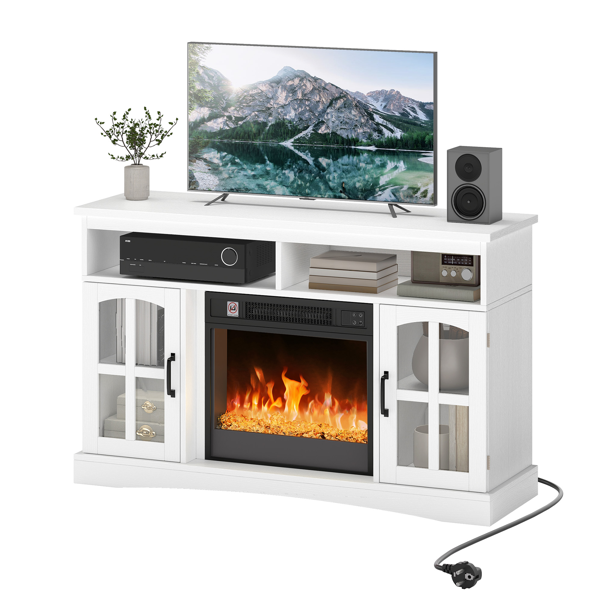 Chimenea Eléctrica Balconera para Salón - Efecto Llama Ajustable ...