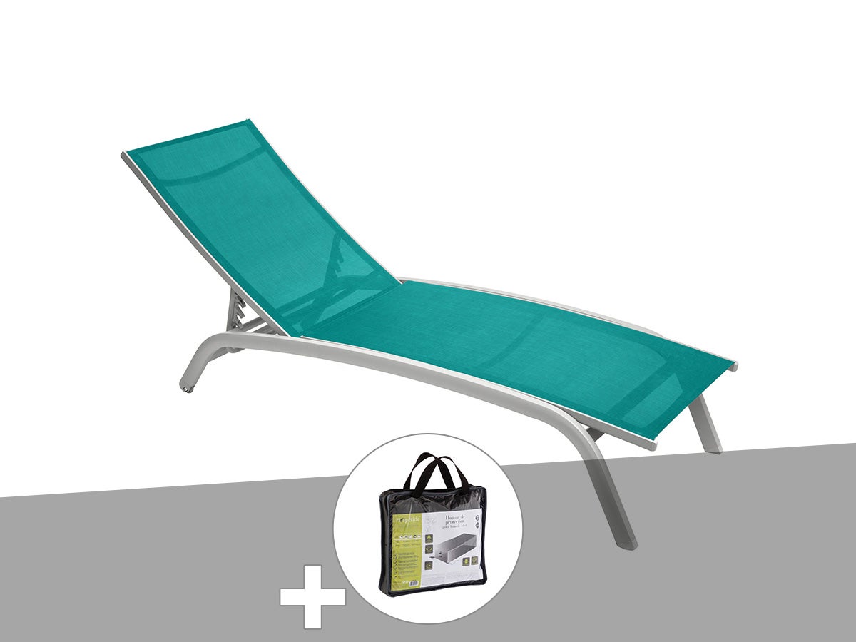 Transat en texaline Bonao Emeraude/Silver avec housse de protection ...