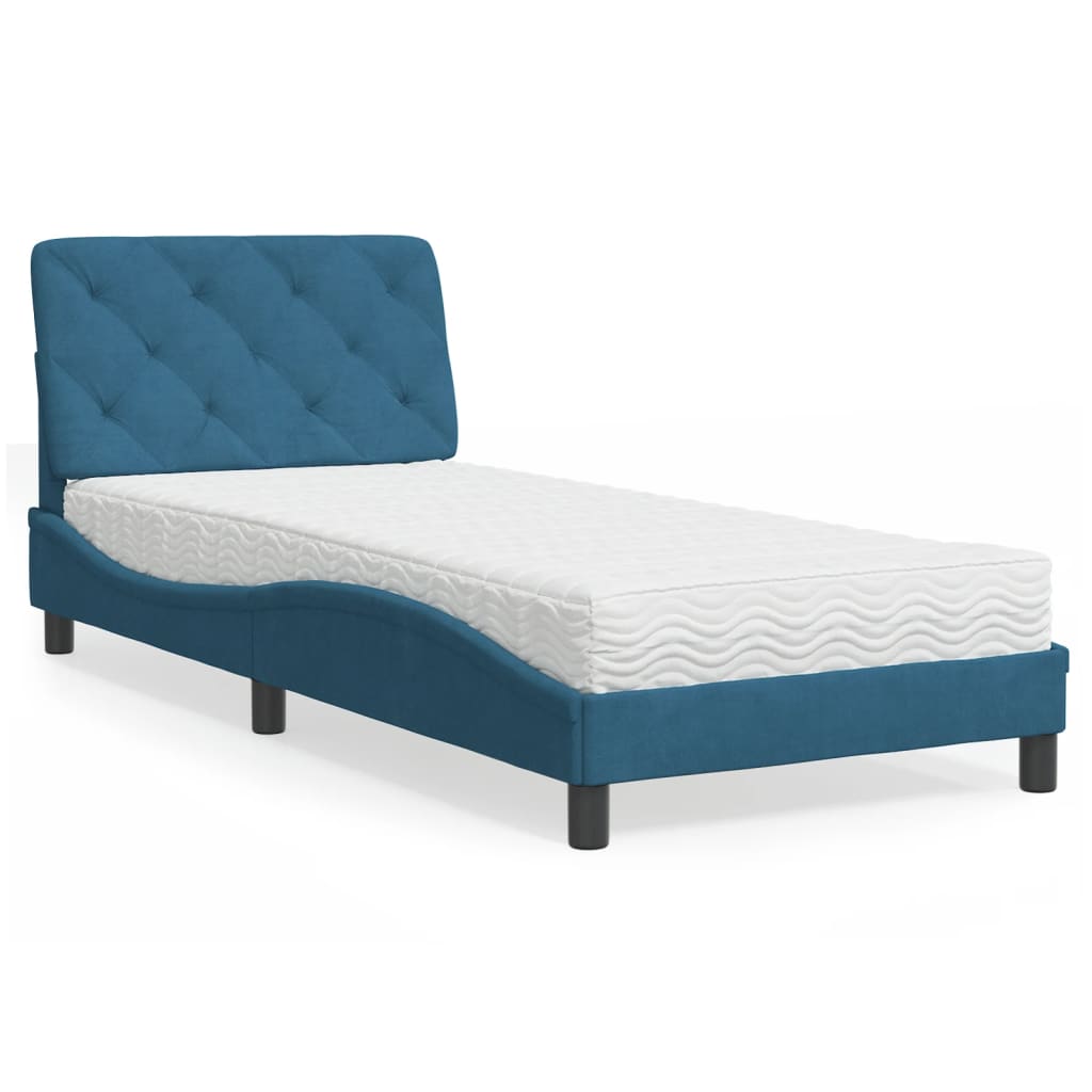 Letto con Materasso Blu 80x200 cm in Velluto vidaXL | Leroy Merlin