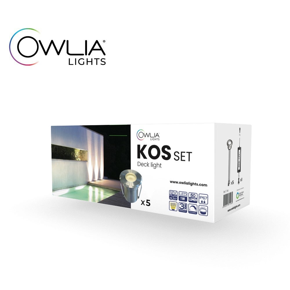 5 Spots LED à Encastrer - Blanc Chaud - KOS + Transformateur 30W ...