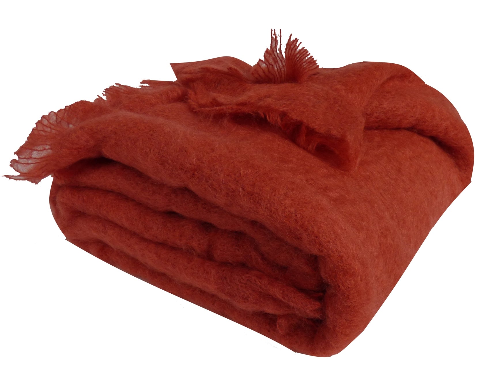 Plaid en Laine Mohair Très Douce - Terracotta - 130x180 cm - Mohair ...