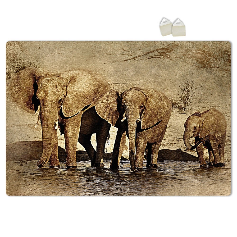 ÉLÉPHANTS - CADRE AFFICHE en mousse pvc Forex épaisseur 3mm - format ...