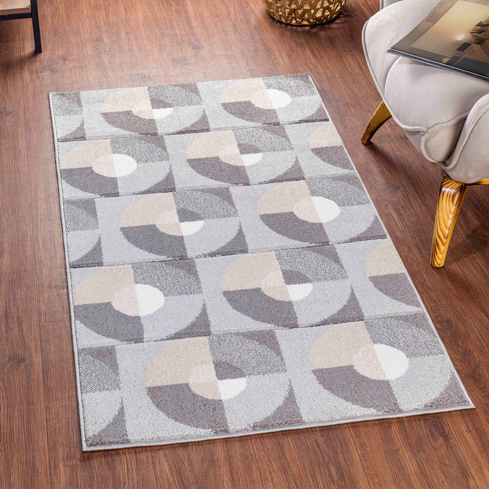 SURYA - Tapis de Couloir - Scandinave Rétro WENDY - 80x150cm - Gris et ...
