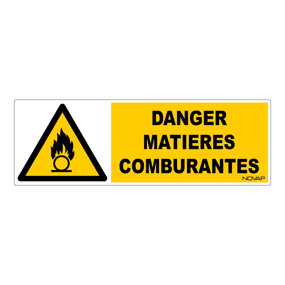 Panneau Danger matières comburantes - Rigide 450x150mm - 4030777 ...