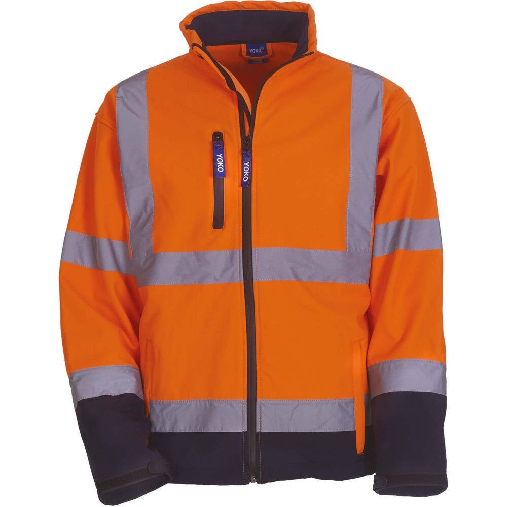 Veste softshell haute visibilité Yoko Orange / Marine L | Leroy Merlin
