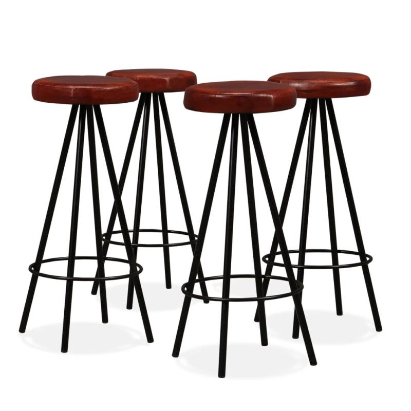 Taburetes de barra de cocina 4 unidades cuero auténtico vidaXL | Leroy ...
