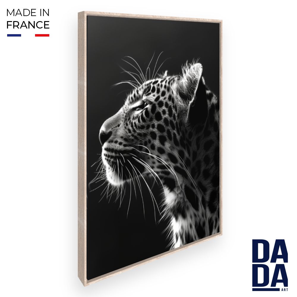 Toile encadrée Félin majestueux / 50x70cm / Cadre Effet naturel ...