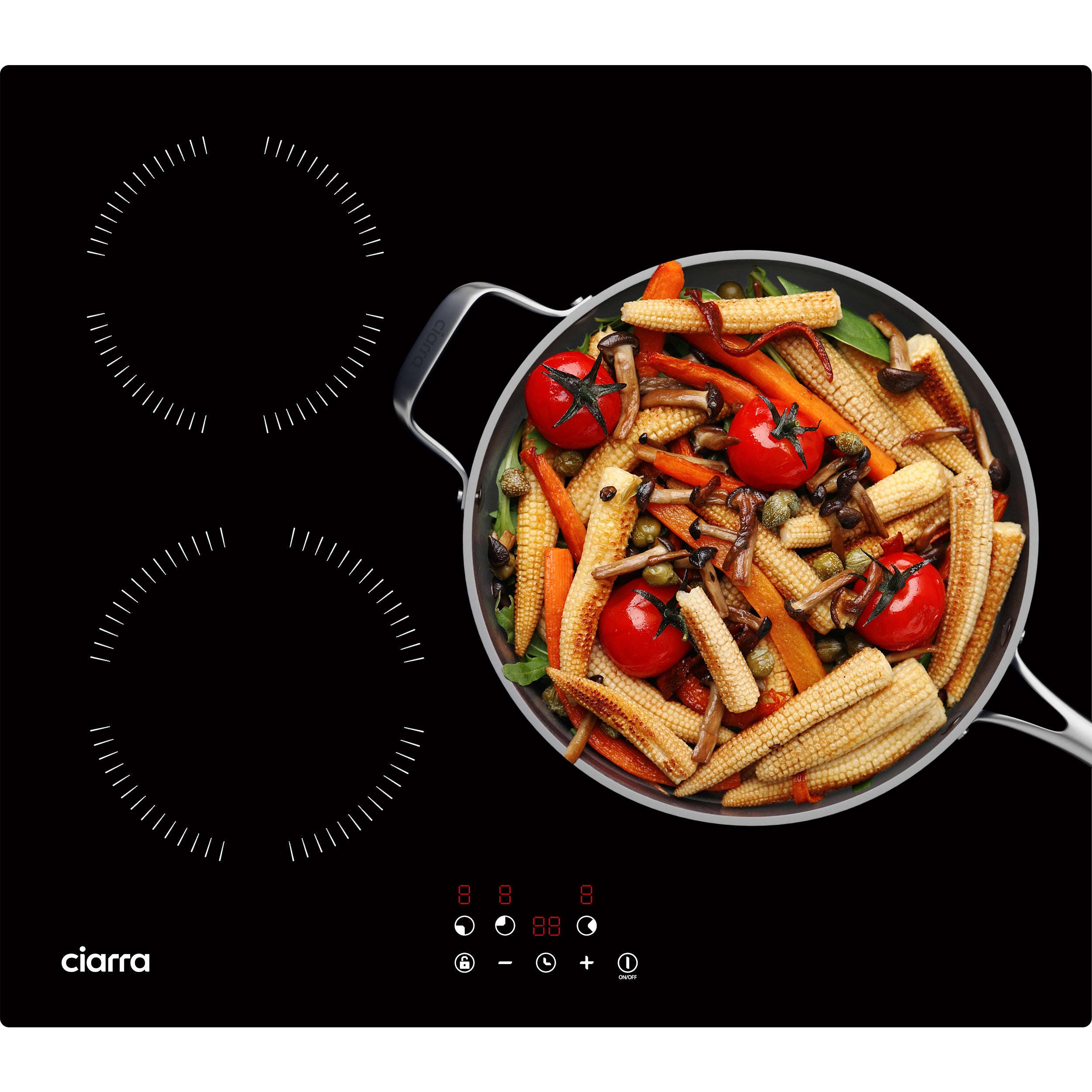 CIARRA Plaque Induction Encastrable 3 Foyers 9 Niveaux de Puissance ...