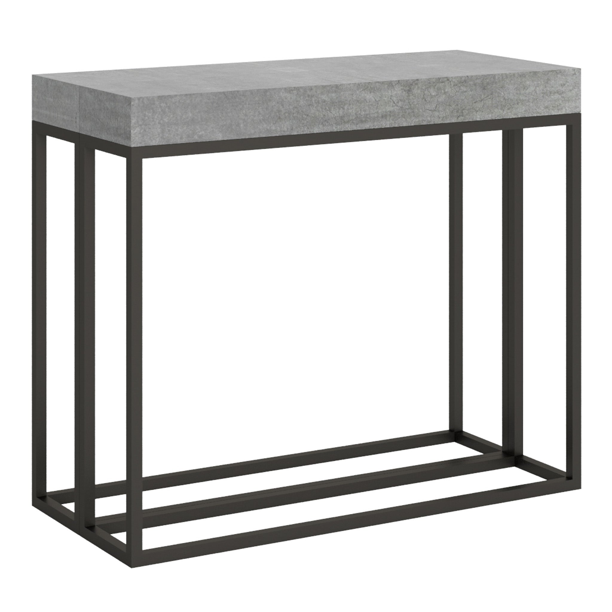 Console extensible 90x40/300 cm Epoca Ciment cadre Anthracite | Leroy ...