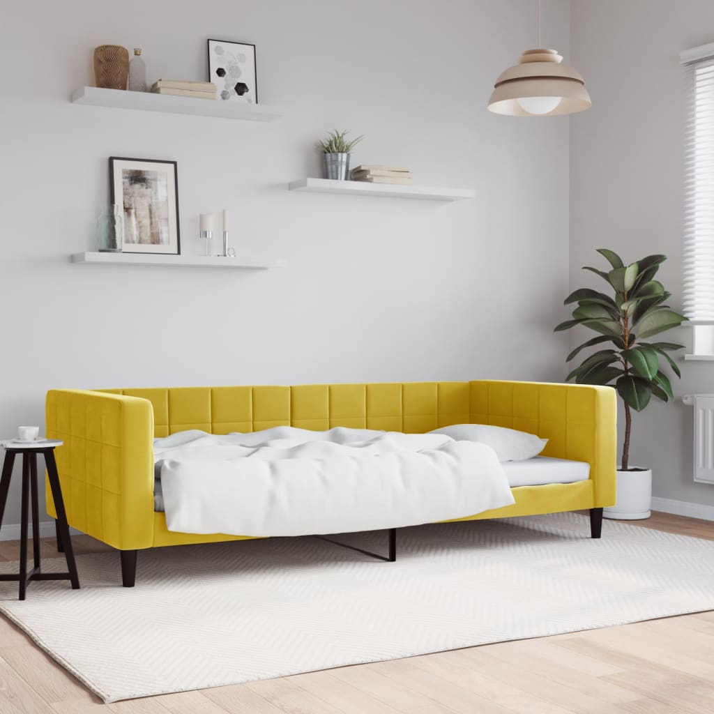 Maison Exclusive - Lit de repos sans matelas jaune 90x200 cm velours ...