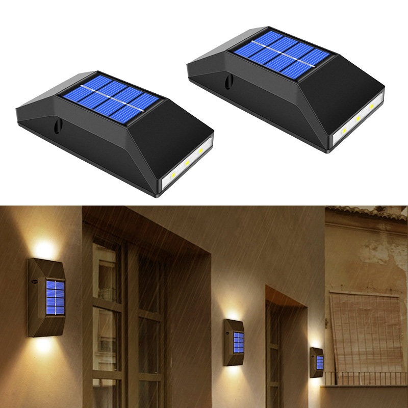 Paquet de 2 appliques murales solaires haut et bas,lampe de marche LED étanche extérieure ...