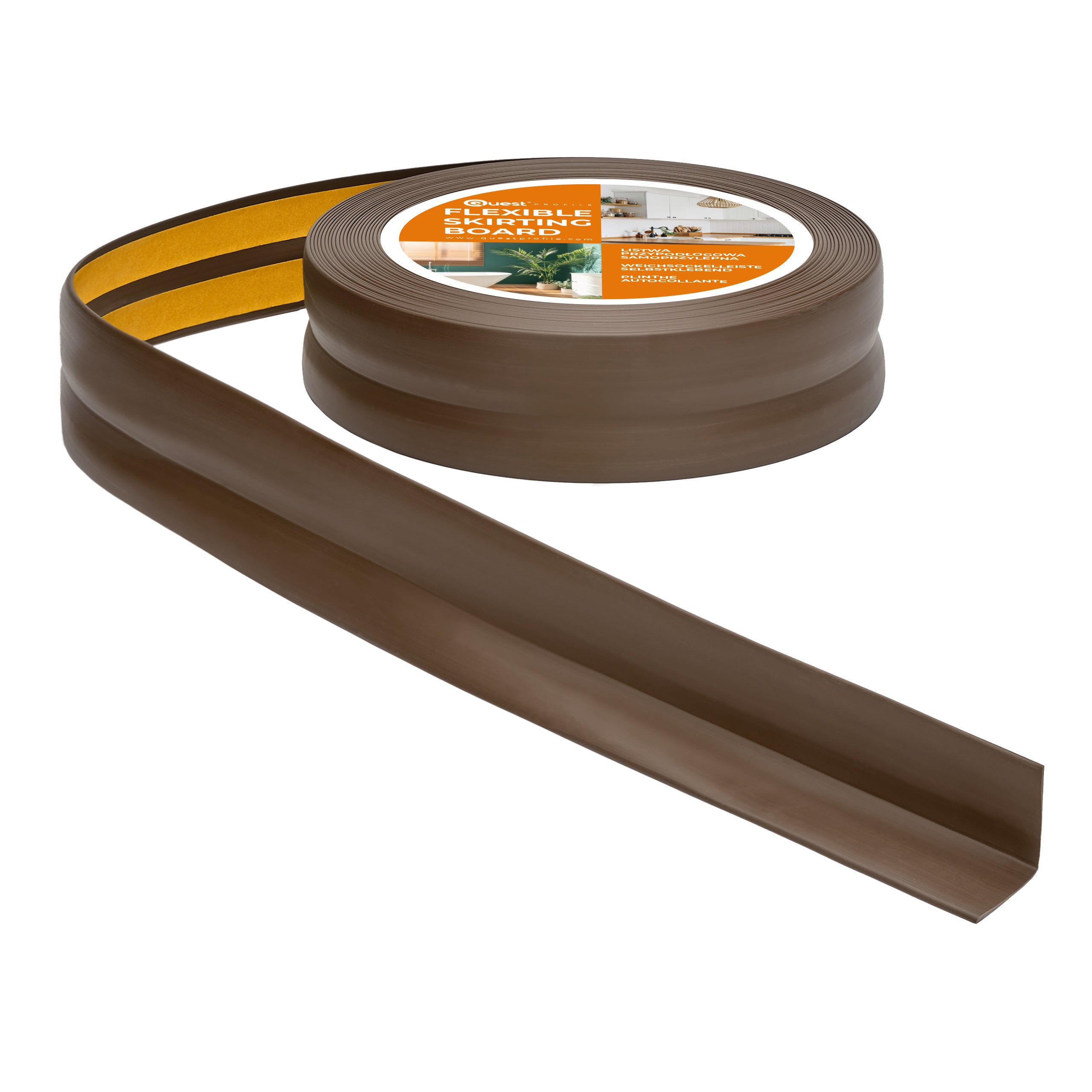 Rodapié PVC blando autoadhesivo 15x15 mm - flexible, pared y suelo, 20 ...